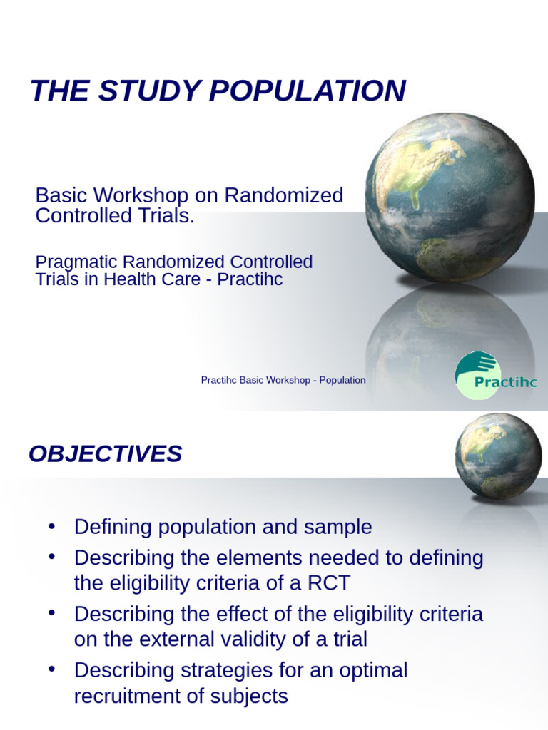 RCT Population and Sample Selection Guide | PDF | Sampling (Statistics ...