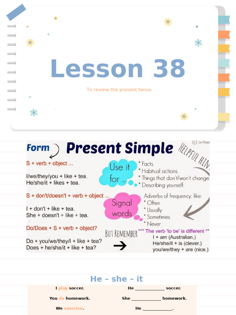 Lesson 38 - Review 1 - Present | PDF