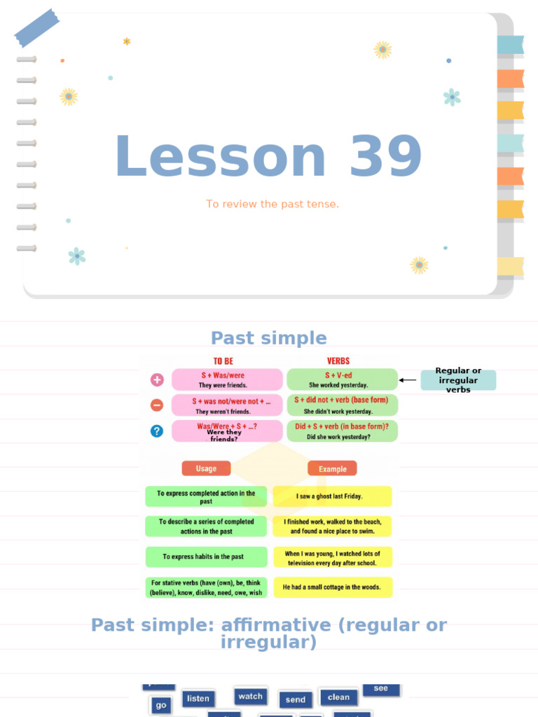 Lesson 39 - Review 2 - Past | PDF