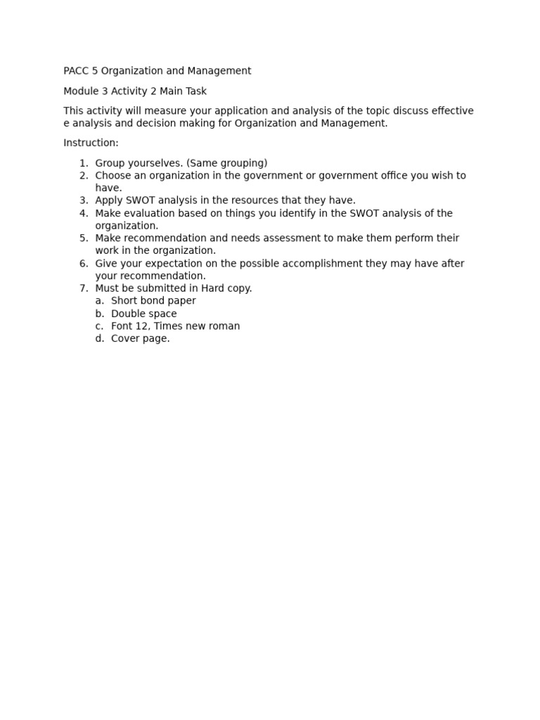 PACC5 Module 3 Activity 2 Main Task | PDF