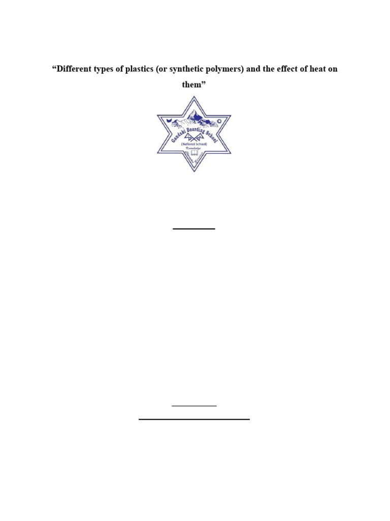 Chemistry Final Project | PDF | Plastic | Thermoplastic