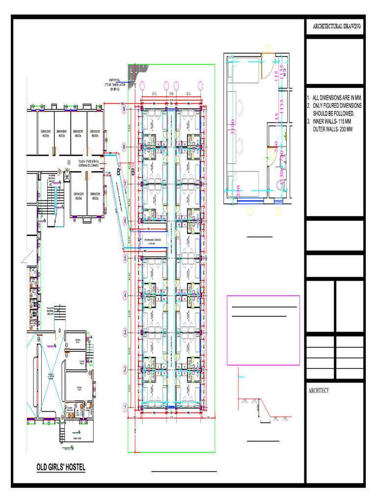 IIITG Girls Hostel Archi Structural Electrical Drawings | PDF | Door ...