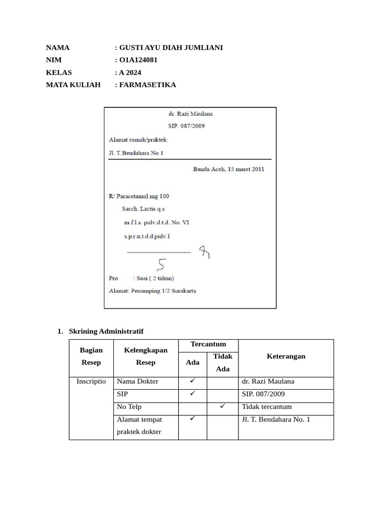 Skrining Resep | PDF