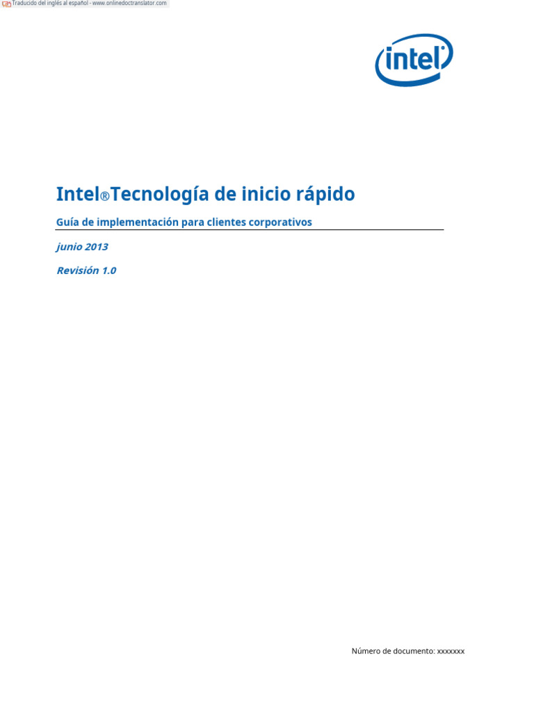 Intel Rapid Start Technology Deployment Guide - En.es | PDF | Unidad de ...