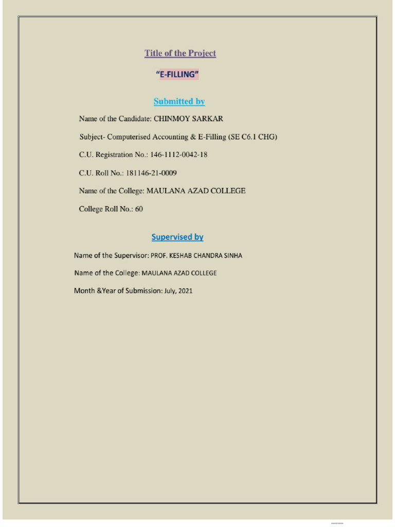E Filling Project | PDF