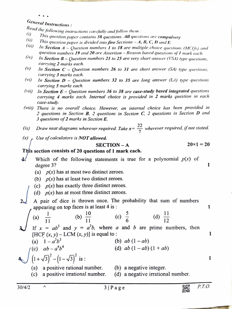 Set-2 Maths Board Question Paper | PDF | Numbers | Quadratic Equation