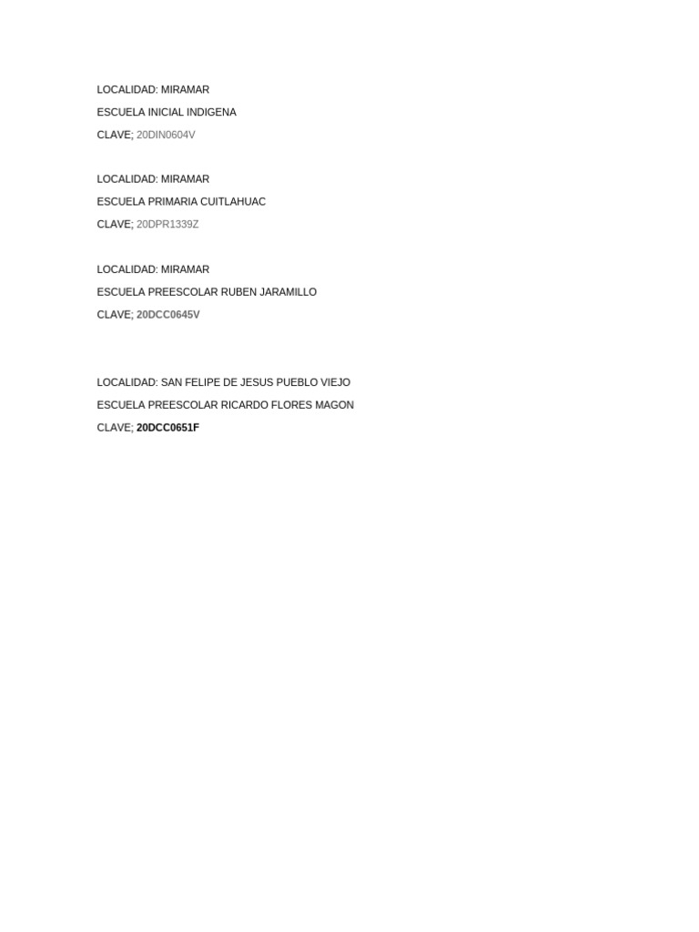 ESCUELAS CEDULAS | PDF