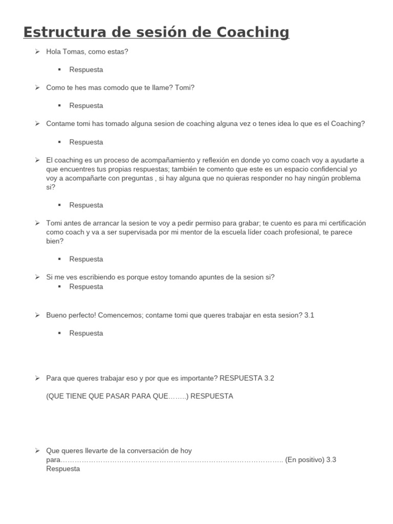 Estructura de Coaching | PDF