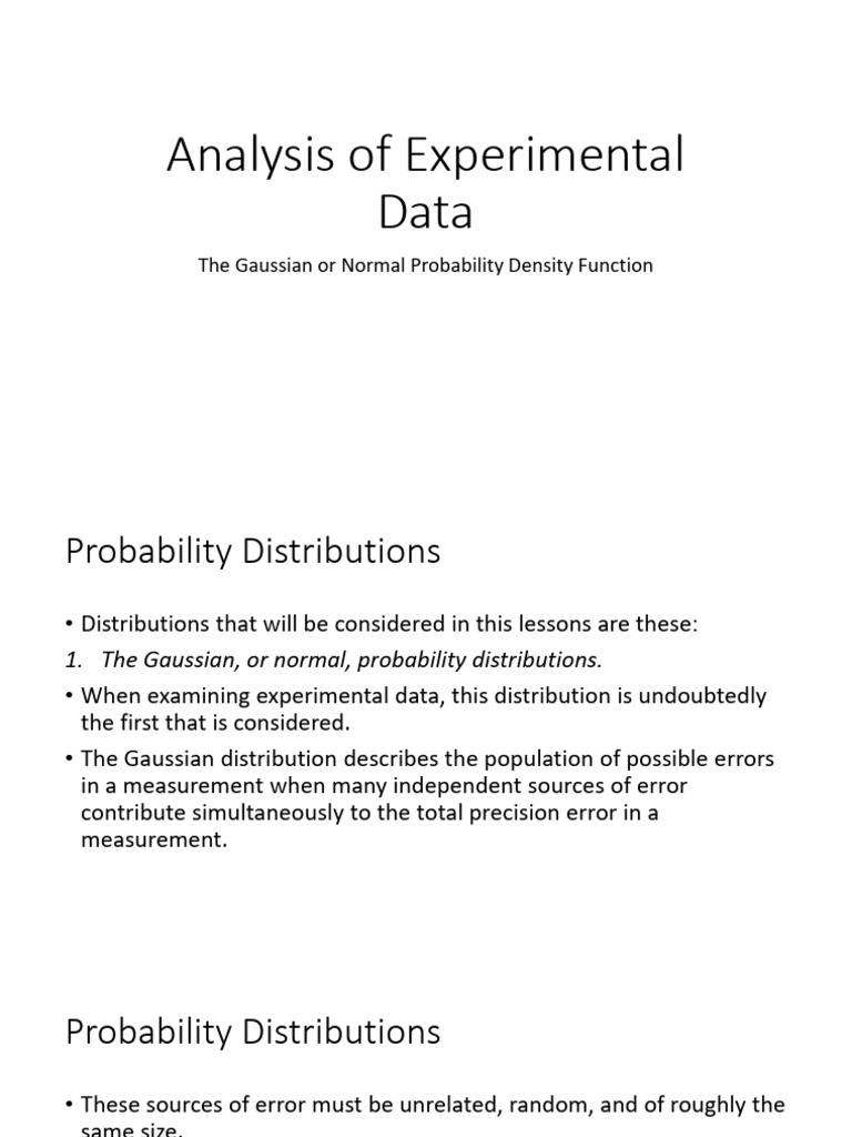 1 The Gaussian or Normal Probability Density Function | PDF | Normal ...
