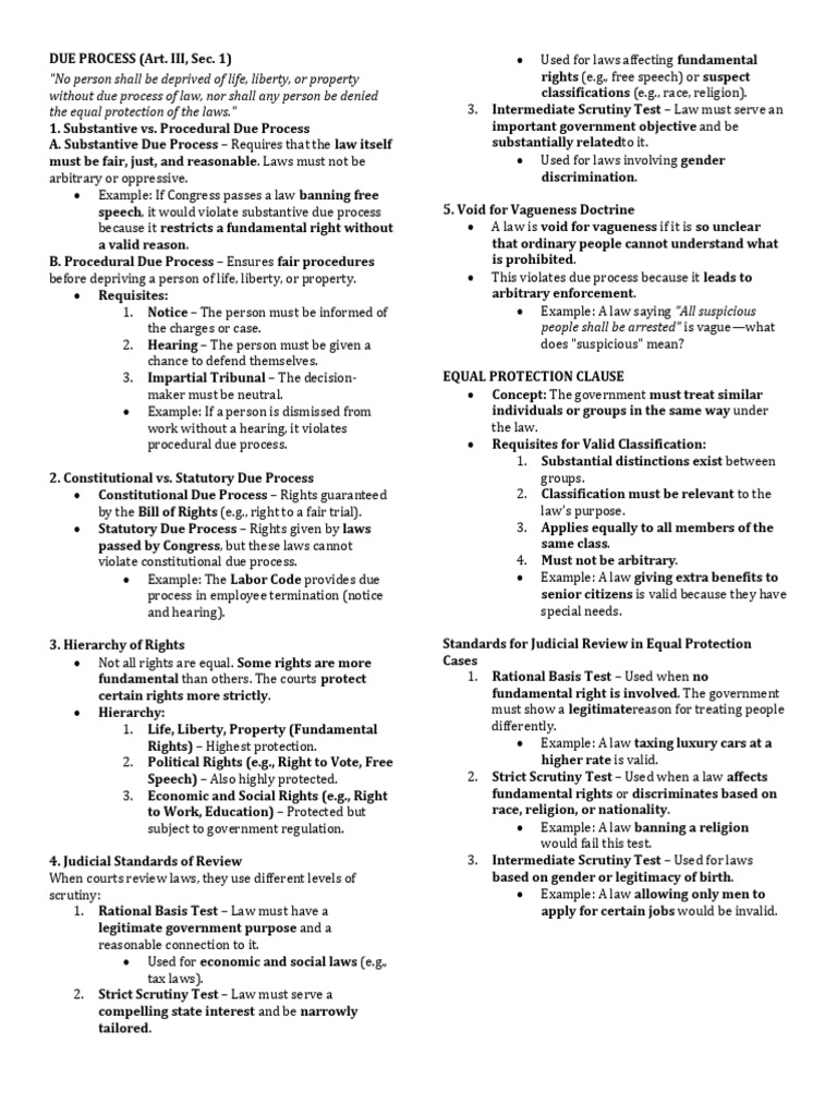 Understanding Due Process and Equal Protection | PDF | Due Process ...