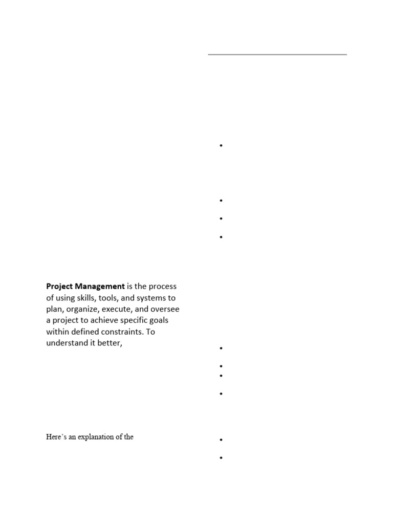 A Project Is A Temporary Endeavor Undertaken To Create A Unique Product ...