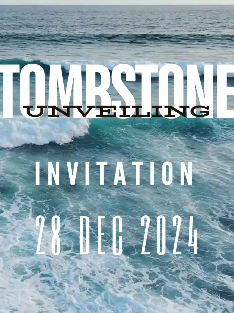 Tombstone Unveiling | PDF