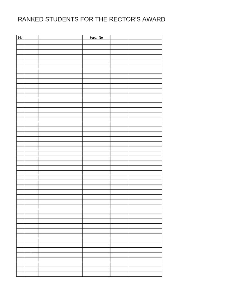Ranked Students for the Rectors Award 2024 | PDF | Health Care | Medicine