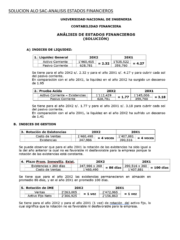 Solucion Alo Sac - Analisis Eeff | PDF