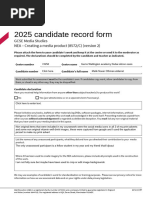 AQA GCSE Art Candidate Record Form 2022 | PDF | Specification ...