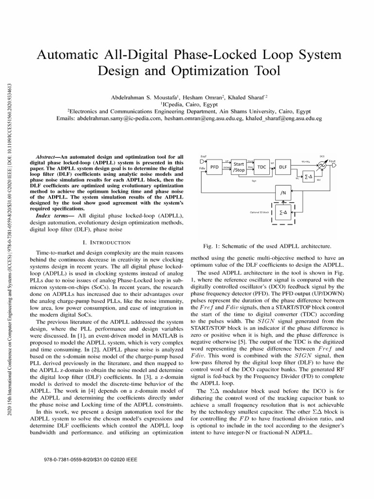 CF - Automatic - All-Digital - Phase-Locked - Loop - System - Design ...