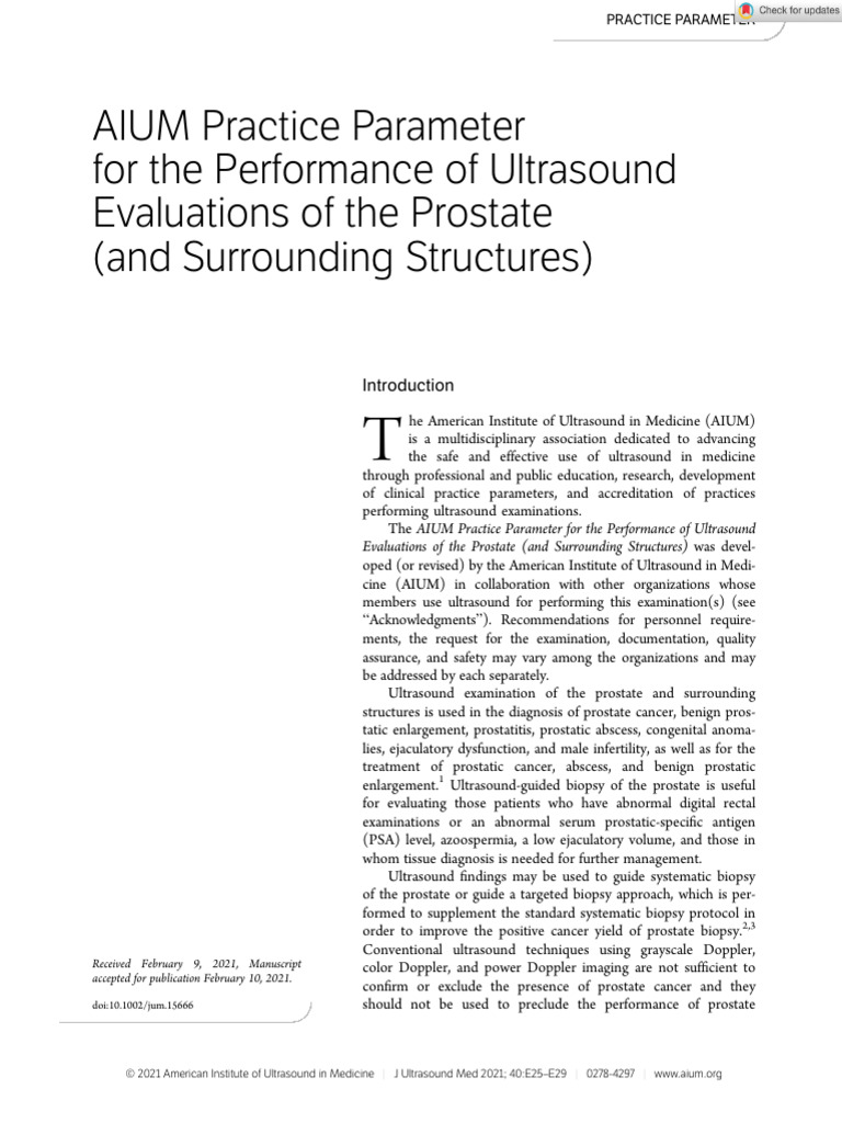 J of Ultrasound Medicine - 2021 - AIUM Practice Parameter For The Performance of Ultrasound ...