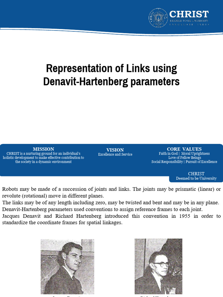 Representation of Links Using D-H Parameters | PDF | Cartesian ...