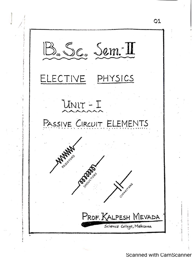 B.sc. Sem - 6 (Passive Circuits) | PDF