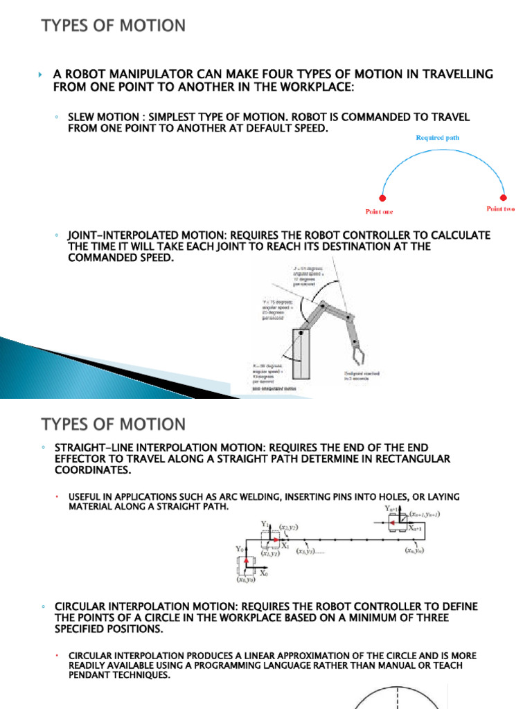 Four Types of Robot Motion Explained | PDF