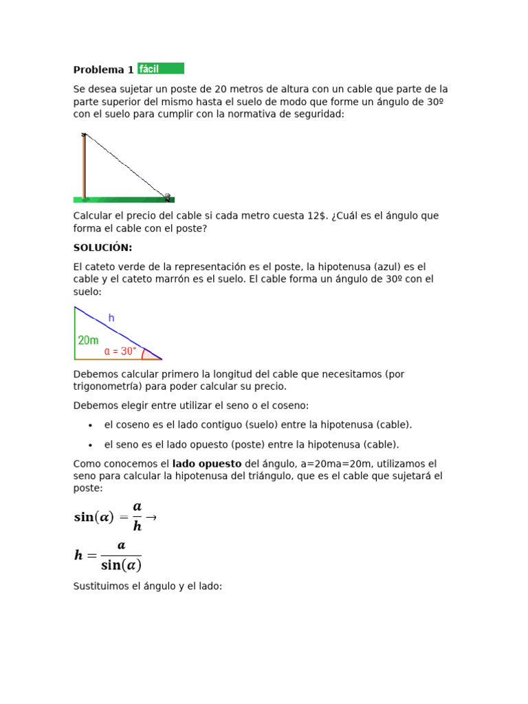 Cálculo de alturas y distancias en triángulos | PDF | Triángulo ...