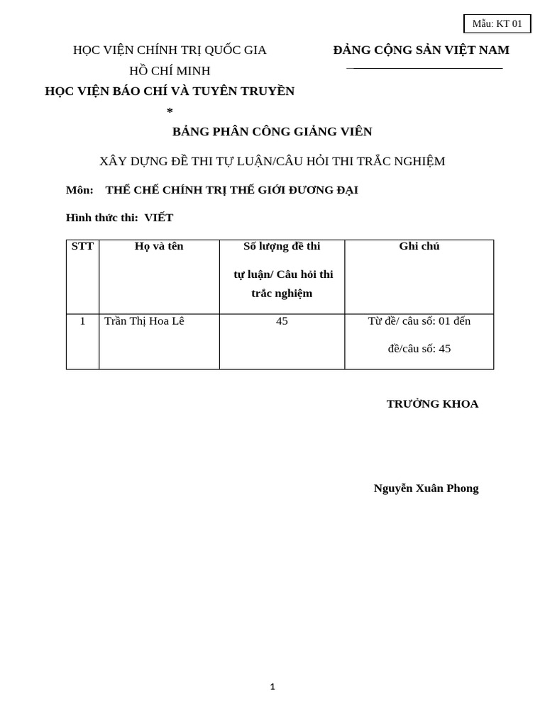 1. THỂ CHẾ CTTG ĐĐ.5.2023 | PDF
