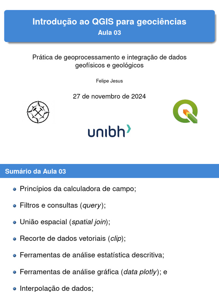 EXT QGIS Geociencias Aula03 Pratica Geoprocessamento 20241201145735 | PDF | SQL | Decimal