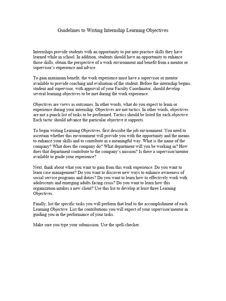 guidelines-to-writing-internship-learning-objectives ...