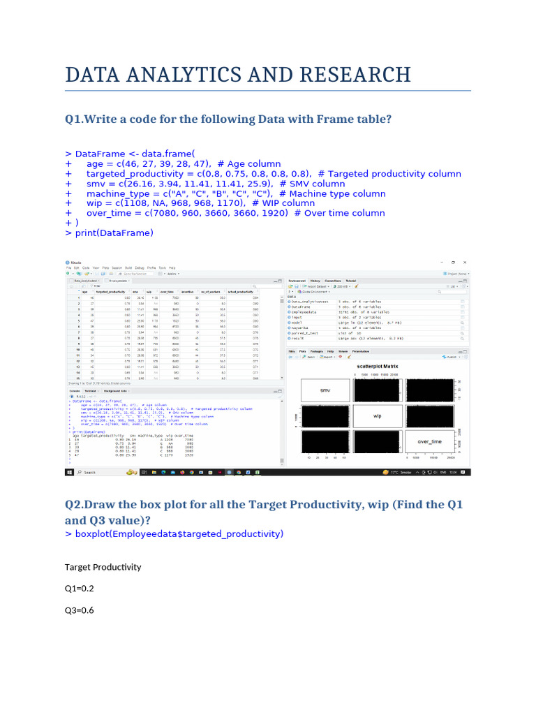 Data Analytics and Research | PDF | P Value | Student's T Test