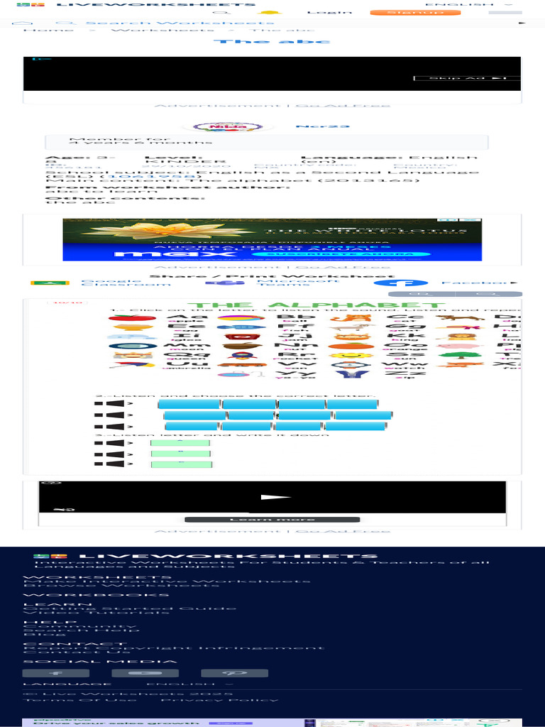 The ABC Ncr23 LiveWorksheets | PDF
