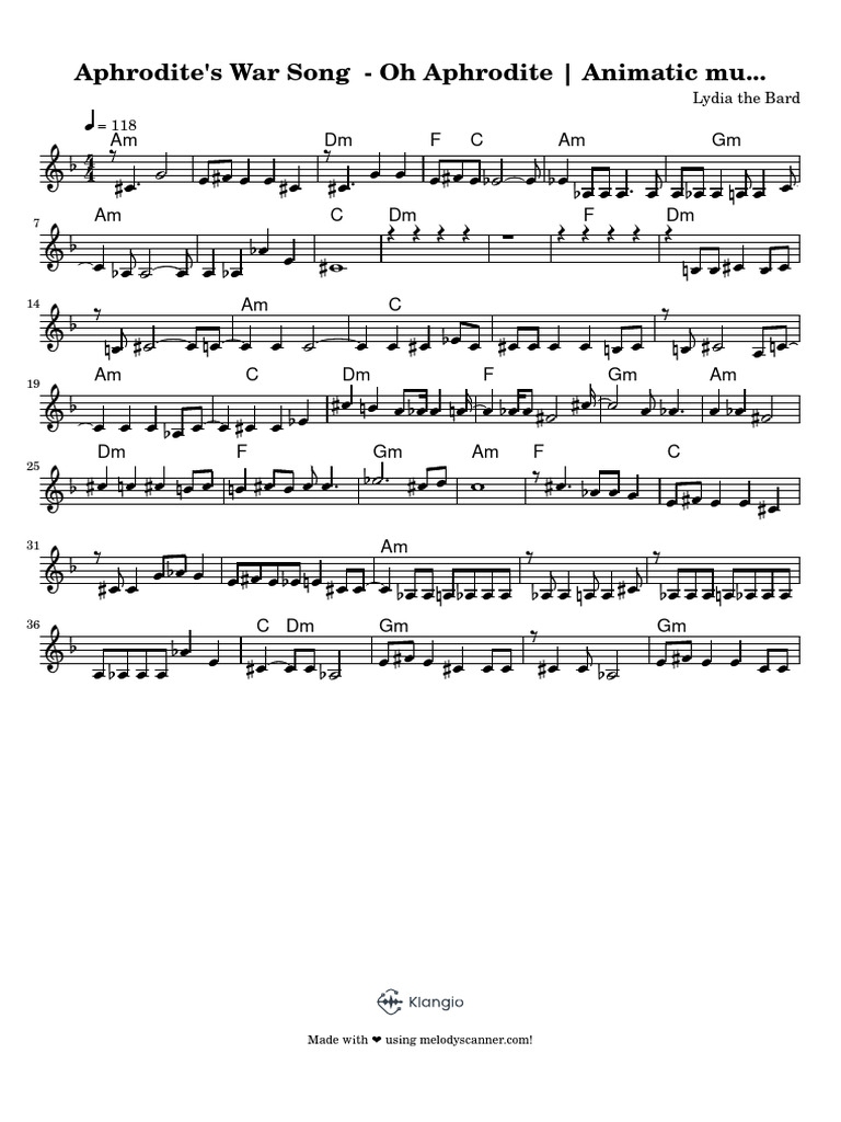 Aphrodite's War Song - Oh Aphrodite - Animatic Music Video - Song by ...