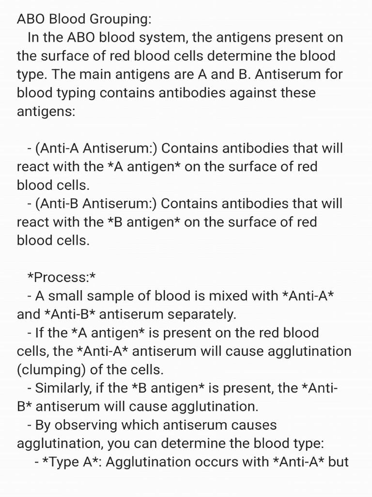 Bloodtyping Hematology | PDF