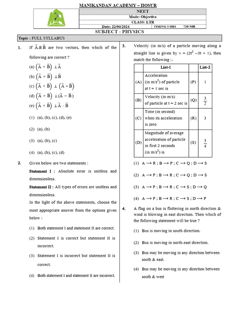 Physics Concepts and Problem Set | PDF | Electronvolt | Acceleration