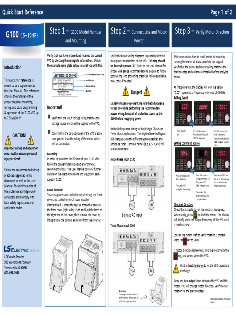 LS Electric - G100 - QSR - Rev - C | PDF | Power (Physics) | Electrical Engineering
