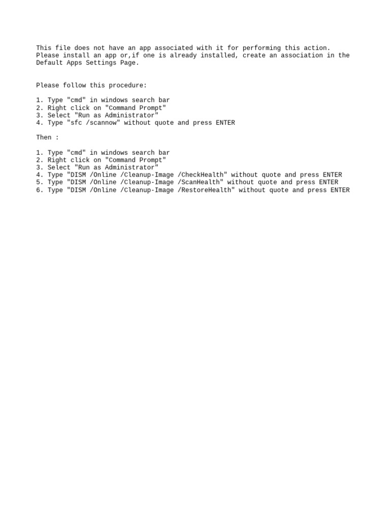 Fix App Association Issues in Windows | PDF