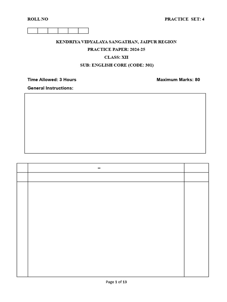 Practise Set 4 QP Xii Eng 2024-25 Manisha Ma'Am | PDF | Renewable Energy | Sustainable Energy