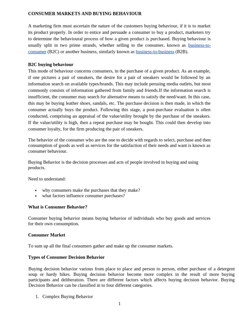 Understanding Consumer Buying Behavior | PDF | Behavior | Consumer Behaviour