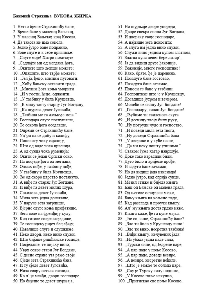 Banovic Strahinja | PDF