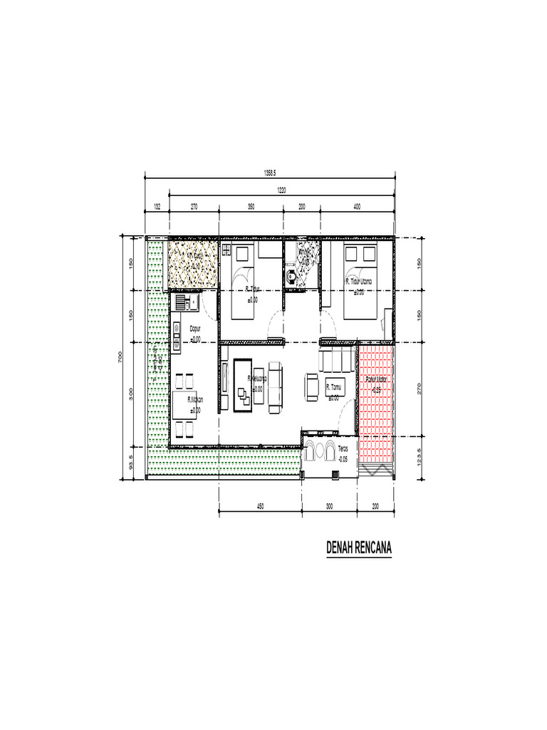 Denah Rumah 90m2 2 Lantai | PDF