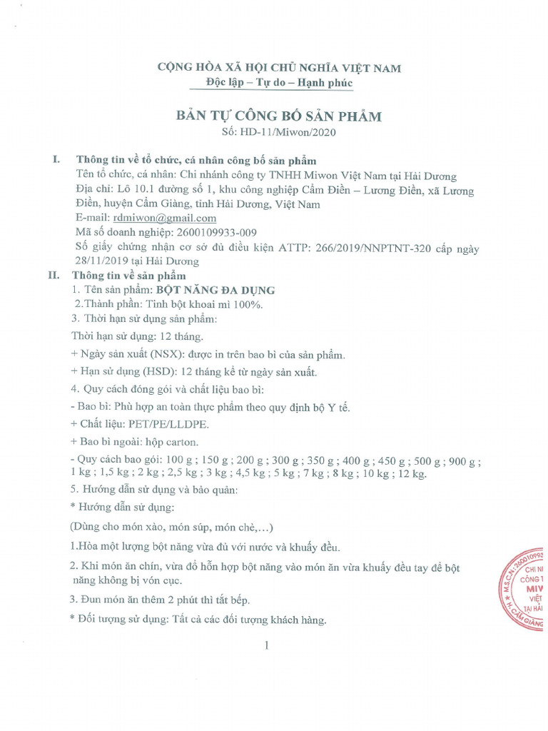 Daesang - Bot Nang Da Dung | PDF