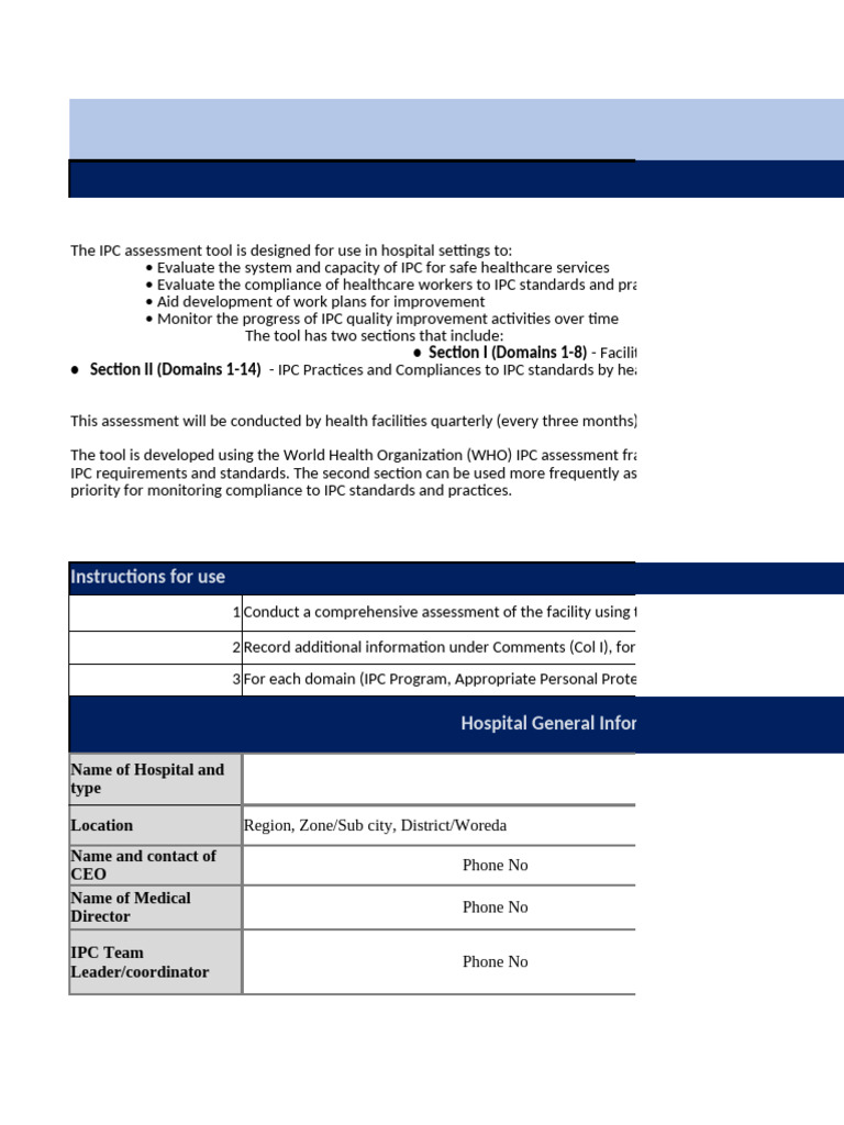 IPC - FLAT - Audit Tool For Hospitals - 2023 - MOH | PDF | Syringe ...