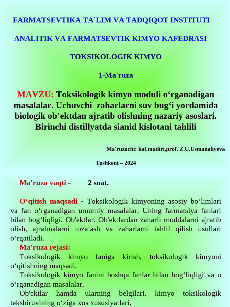 1-Ma'ruza 2024-25 | PDF