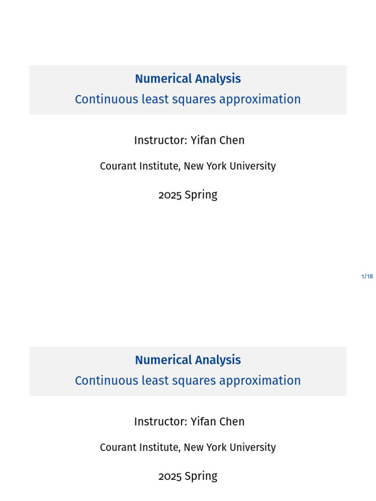 Lec Continuous Least Squares Annotated | PDF | Basis (Linear Algebra) | Matrix (Mathematics)