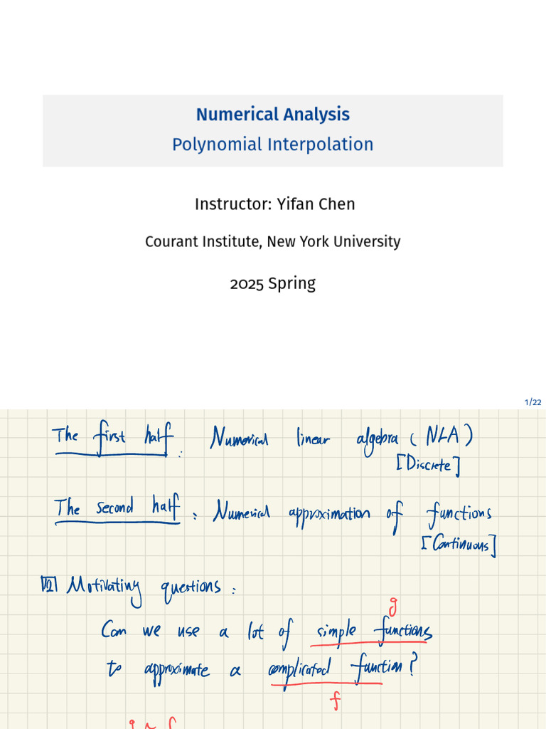 Lecture Polynomial Interpolation Annotated1 Pdf Interpolation