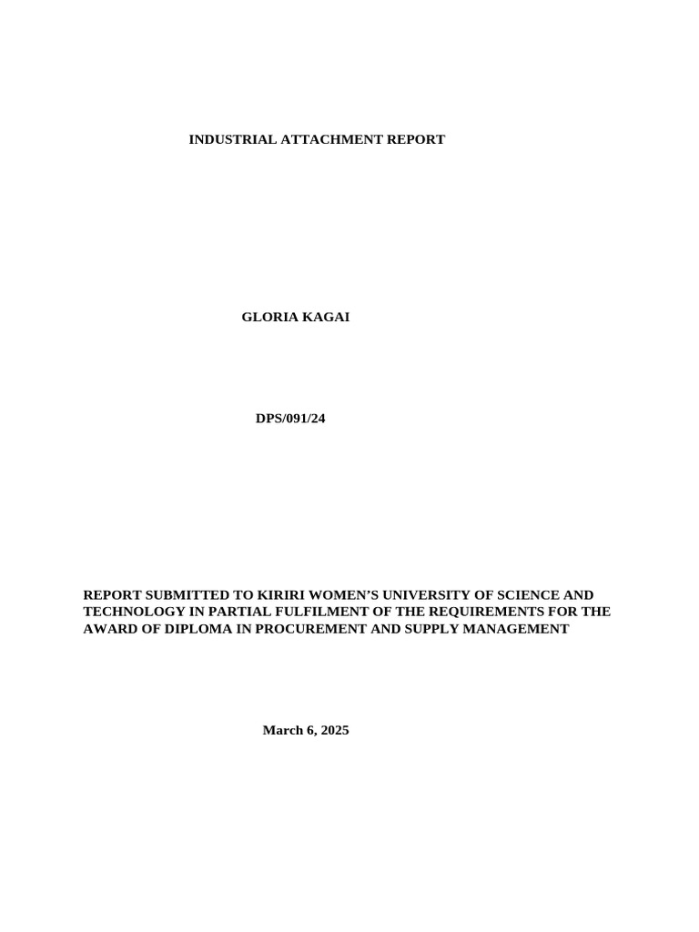 Industrial Attachment Report on Procurement | PDF | Procurement ...