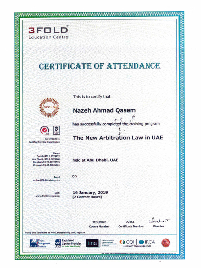 3fold - Blue Ocean Certificates | PDF