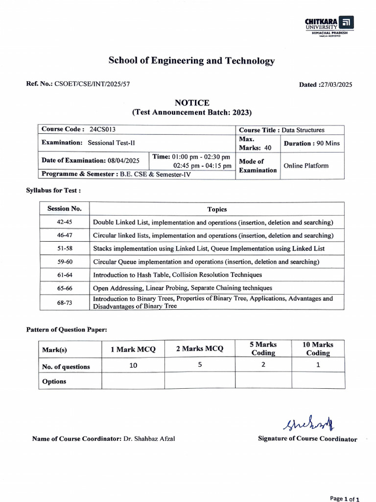 Circular 20250331114746 Ds St2 4th Sem | PDF