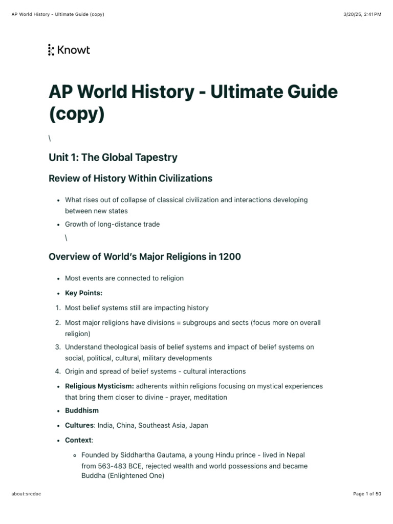 AP World History - Ultimate Guide (Copy) | PDF | Qing Dynasty | Holy ...