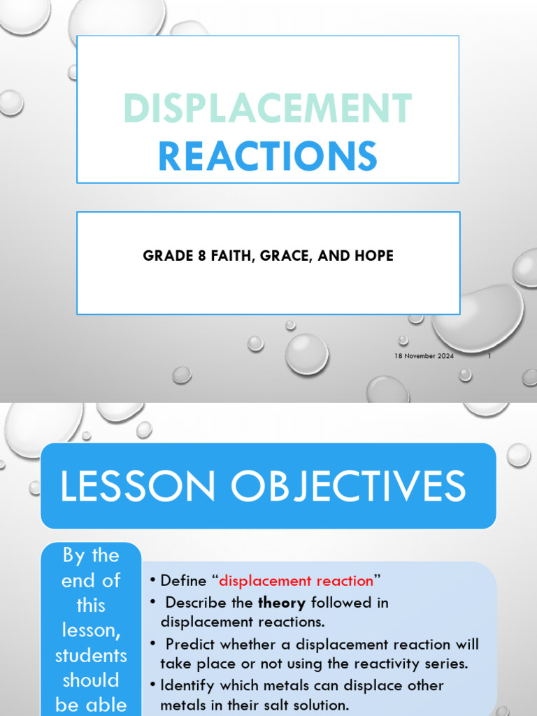 Displacement Reactions in Metals Explained | PDF | Metals | Chemical ...