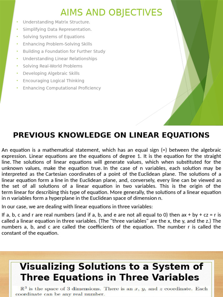 Linear Equations Using Matrices | PDF | Matrix (Mathematics) | Equations